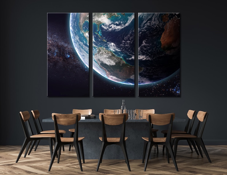 The Earth From Space Art Earth Canvas Earth Print Astronomy | Etsy