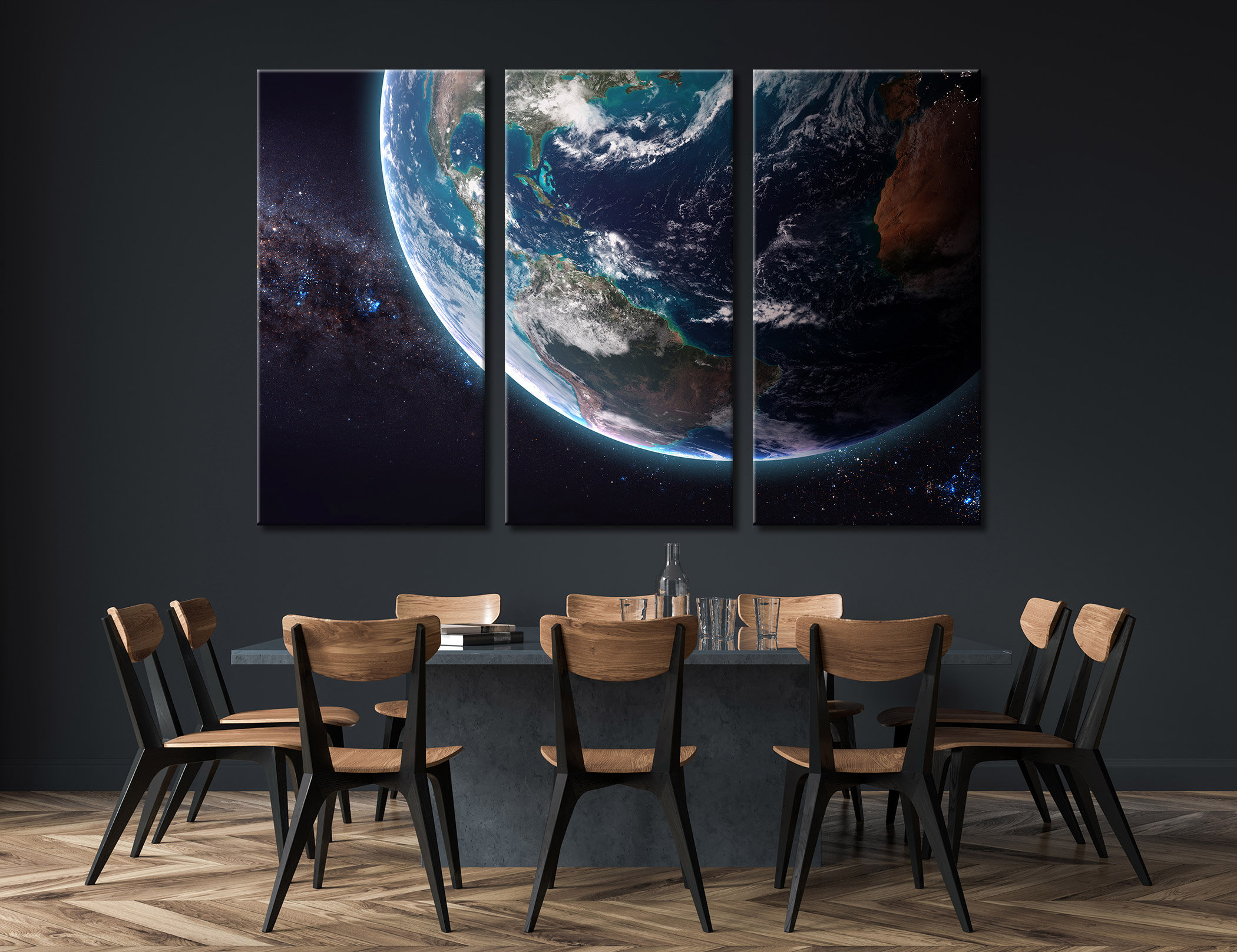 The Earth From Space Art Earth Canvas Earth Print Astronomy Artwork ...