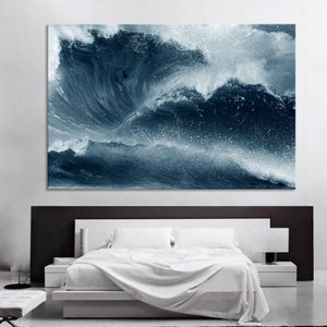 Storm Waves Storm Canvas Blue Water Canvas Print Art Ocean Waves Ocean ...
