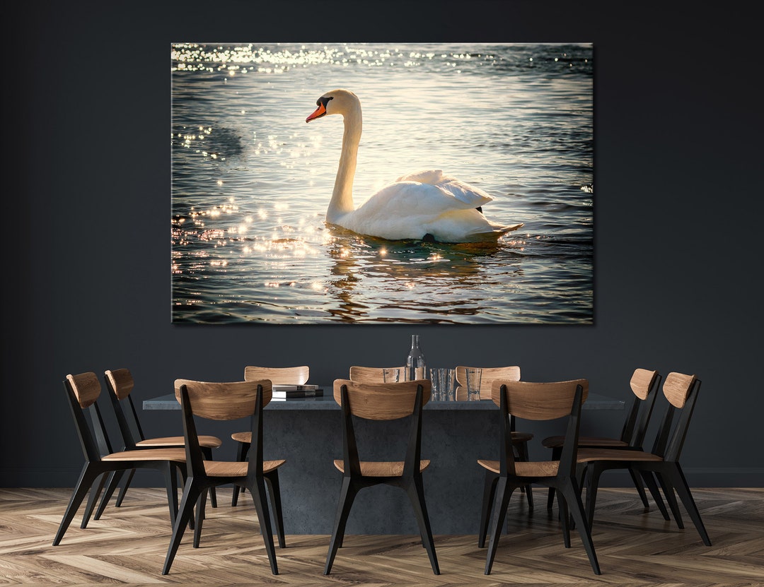 Swan Wall Art Swan Wall Decor Swan Canvas Swan Poster Swan Print Swan ...