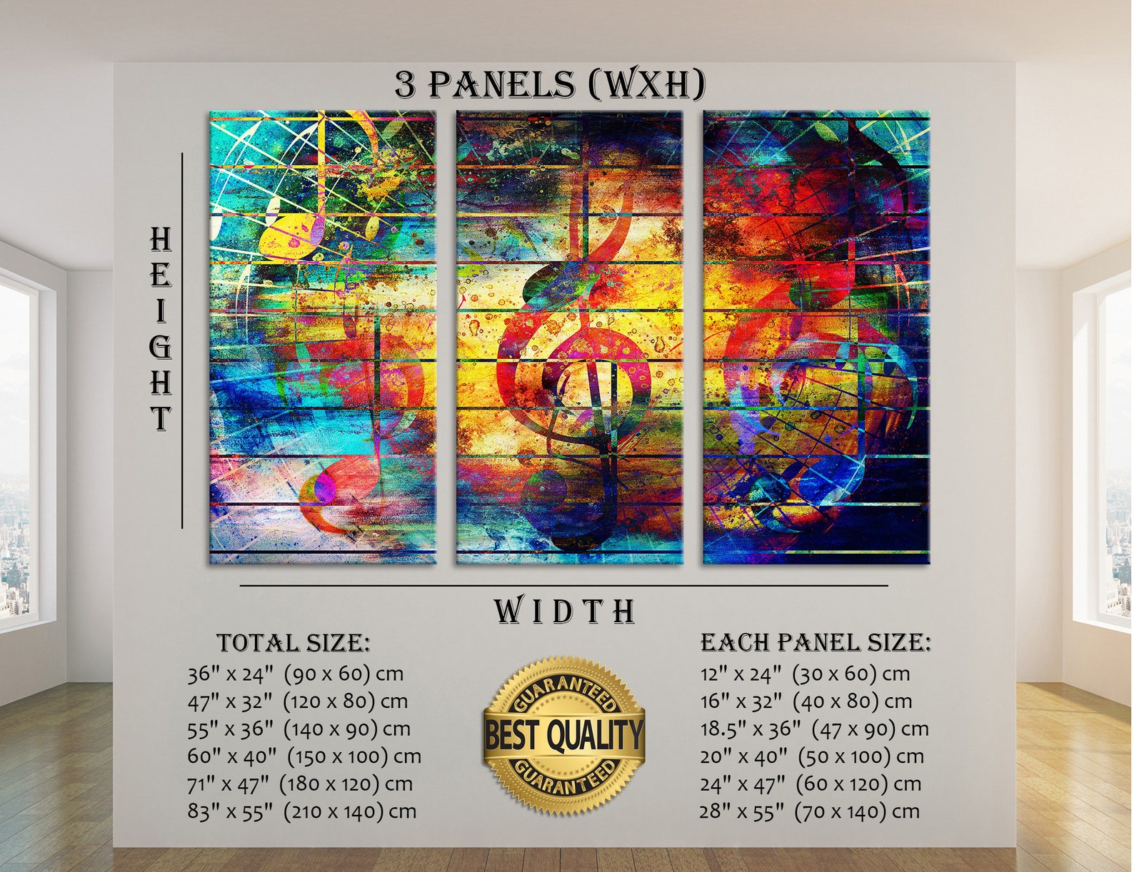 Beautiful Abstract Colorful Collage With Music Notes and the - Etsy