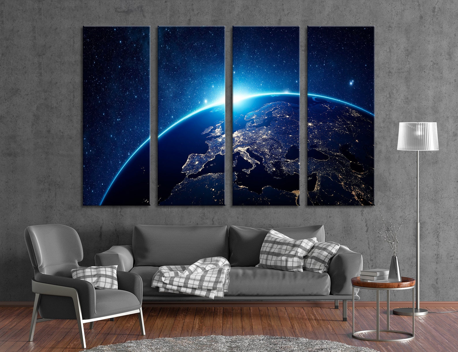 Earth Canvas Earth Poster Earth Prints Planet Wall Art Solar System ...