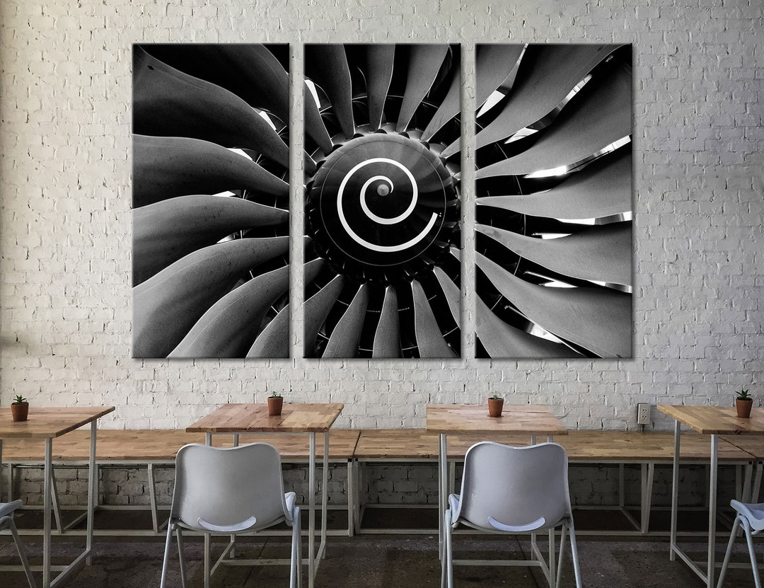 Jet Engine Wall Art Turbine Artwork Jet Engine Canvas Print - Etsy