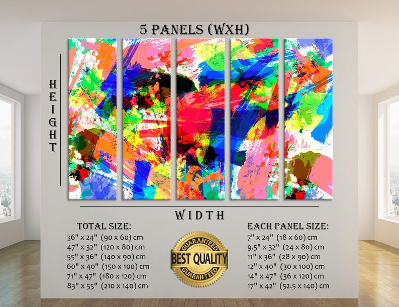 Bright Colors Abstract Wall Art Rainbow Colors Canvas Print - Etsy
