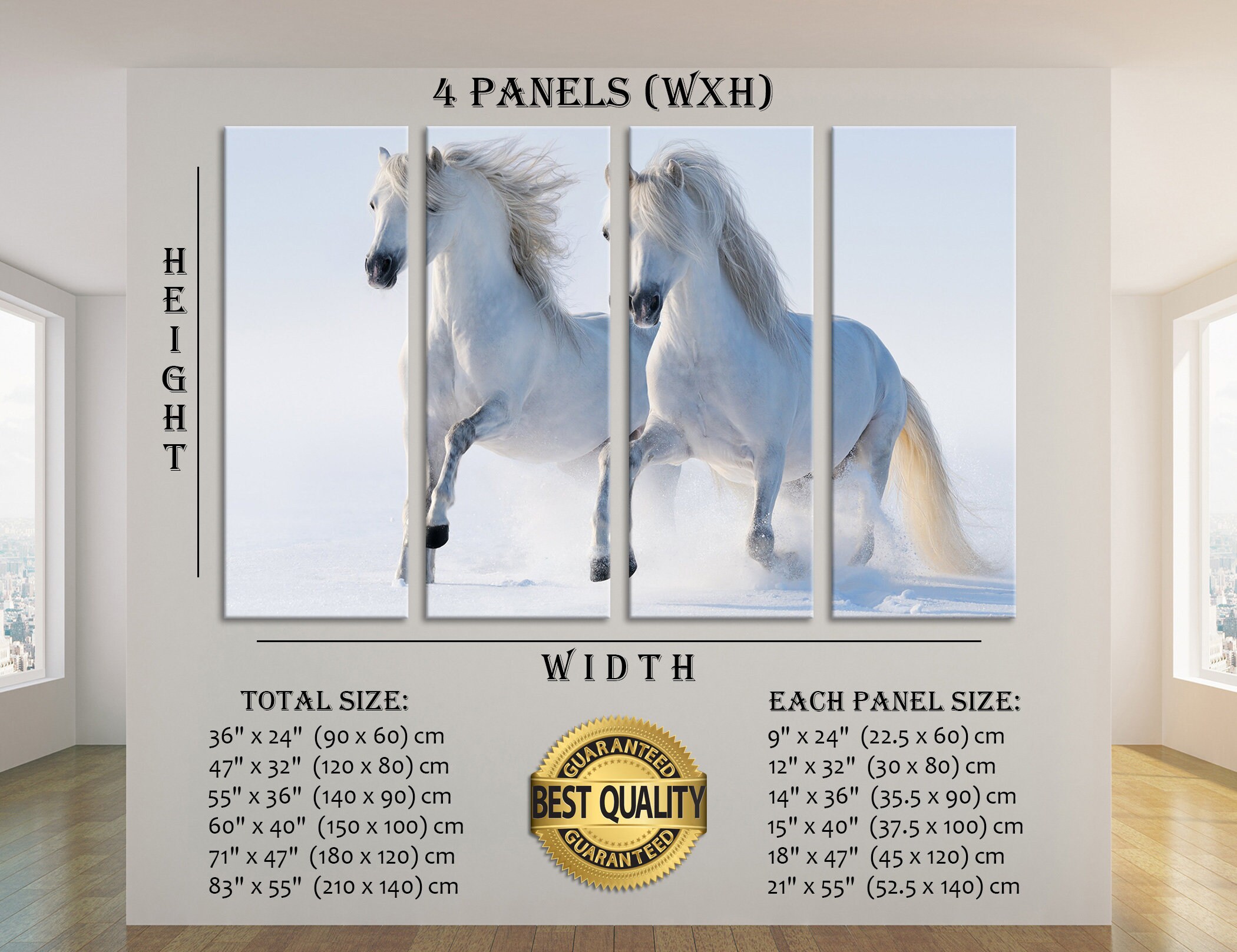 Horses Wall Art Large Running Horses White Horses Canvas Print | Etsy