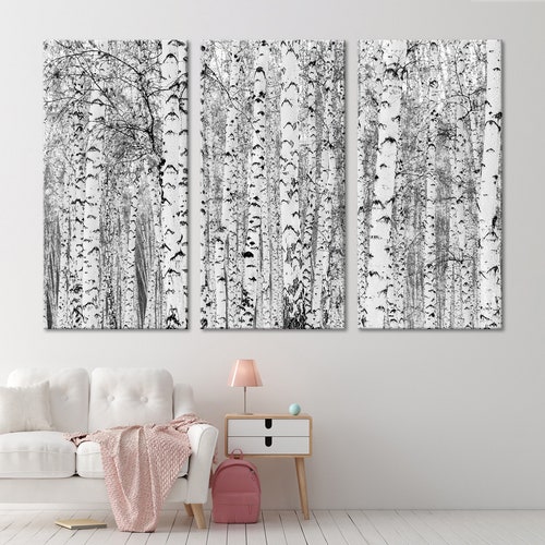 Birch Forest Wall Art Forest Canvas Forest Poster Forest Print - Etsy