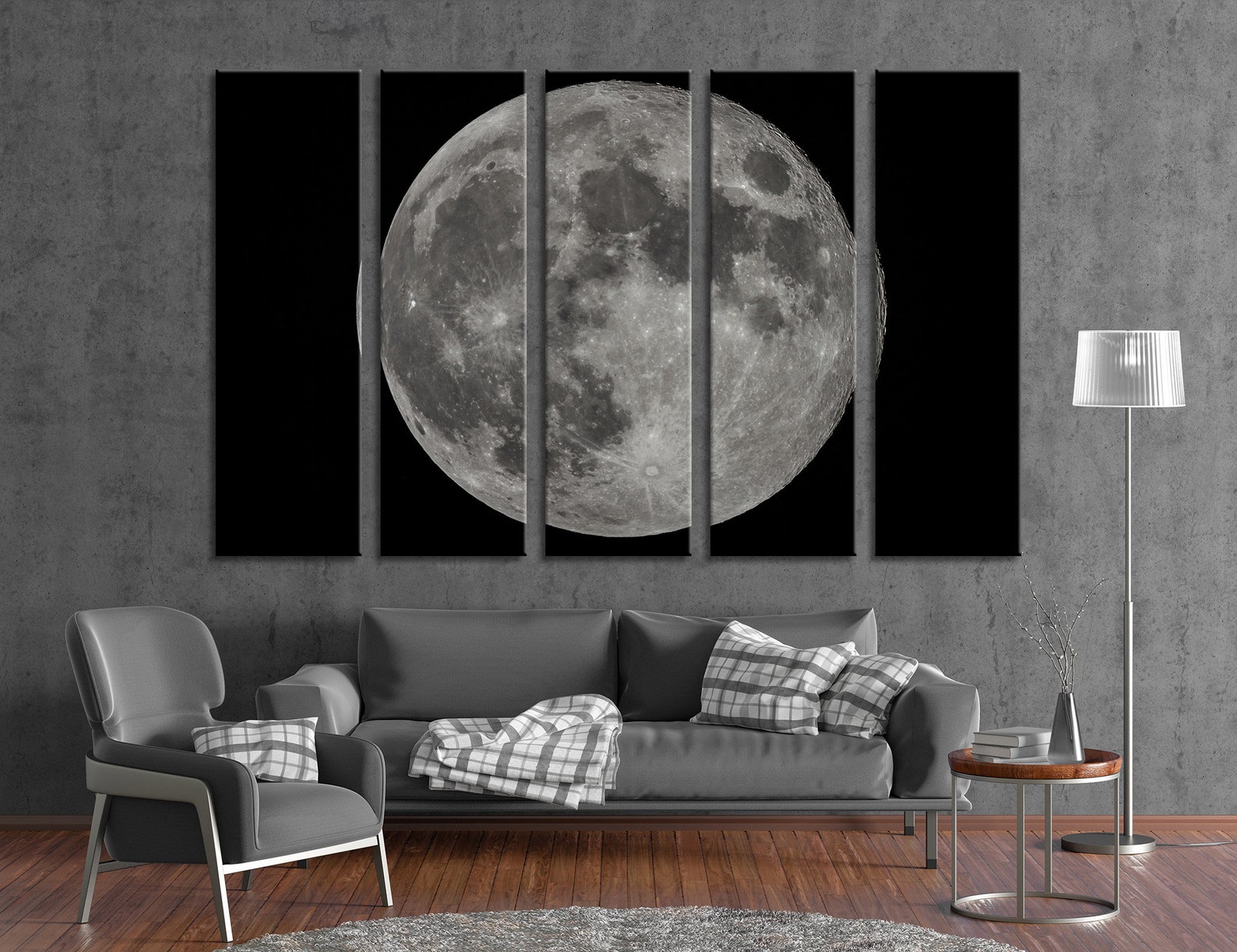 Full Moon at Night Moon Art Moon Canvas Moon Decor Moon Home - Etsy