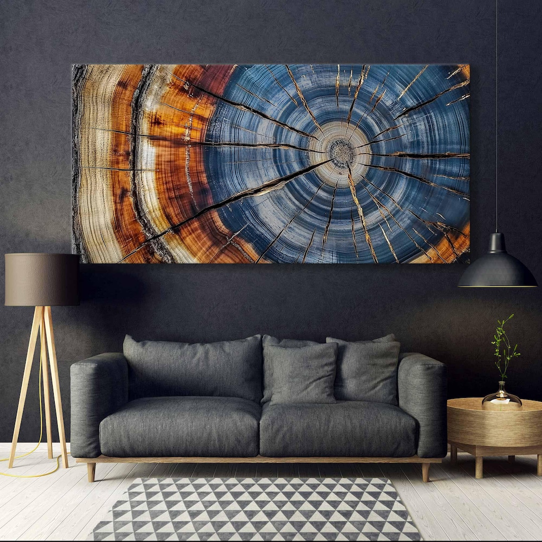 Colorful Tree Rings Canvas Print - Elegant Natural Wall Art - Great ...