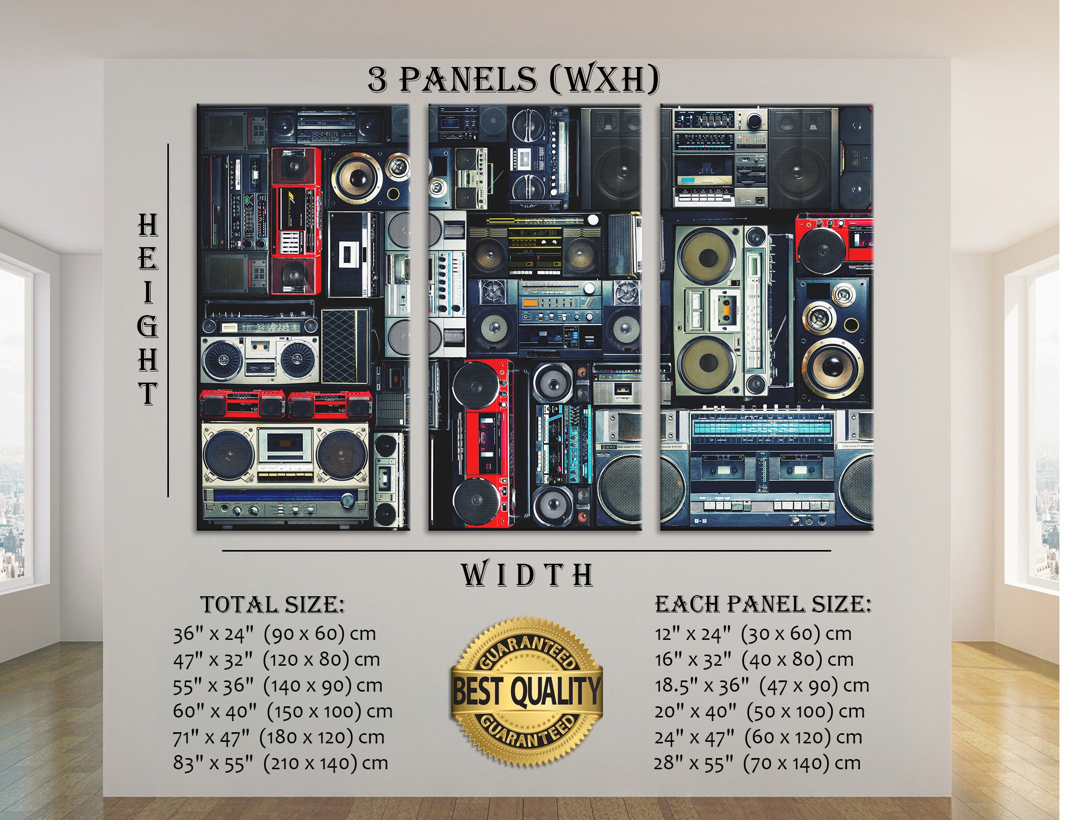 Retro Boombox Large Canvas Print Vintage Wall Art Boombox Wall | Etsy