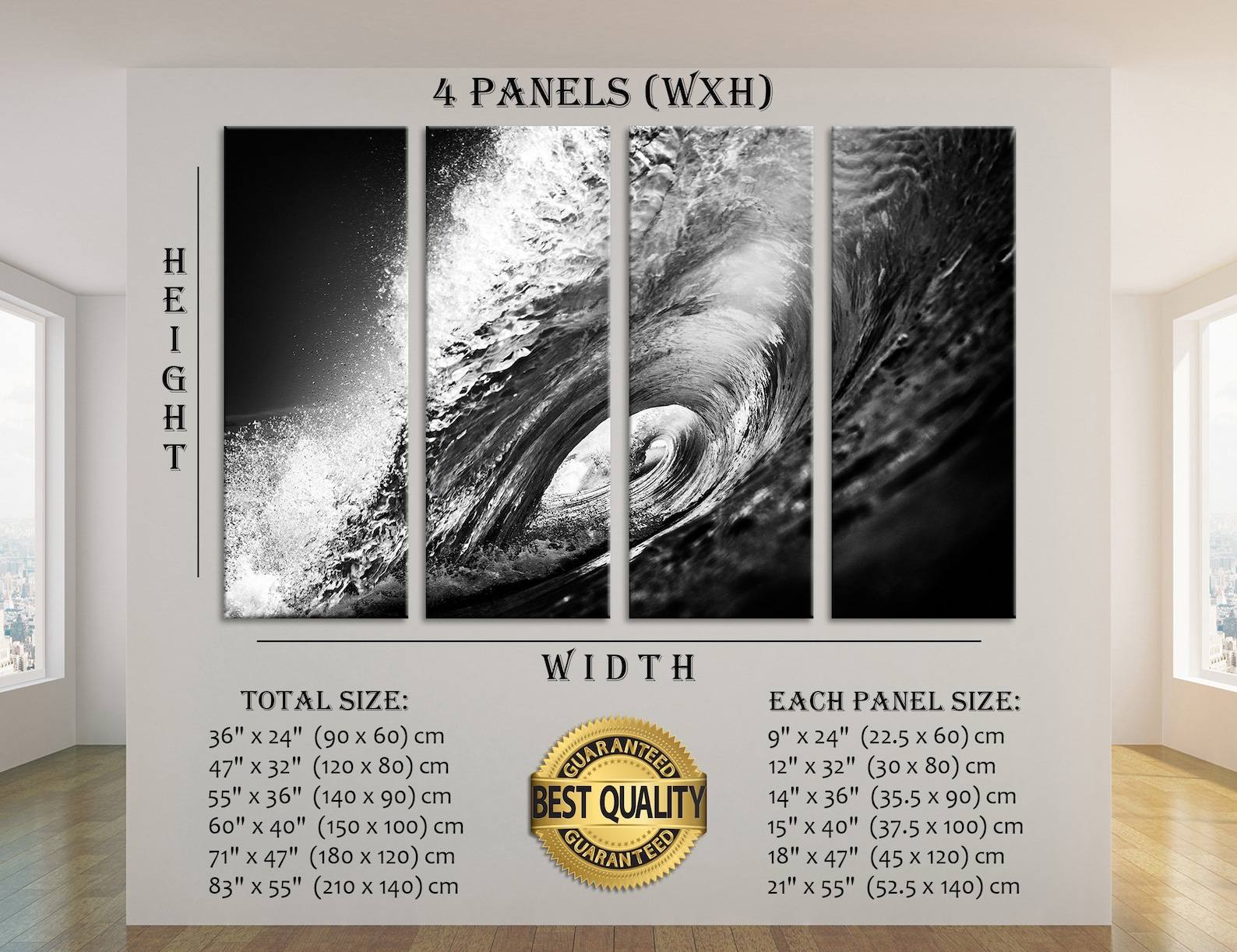 Wave Black and White Black and White Wall Art Waves Art Waves | Etsy