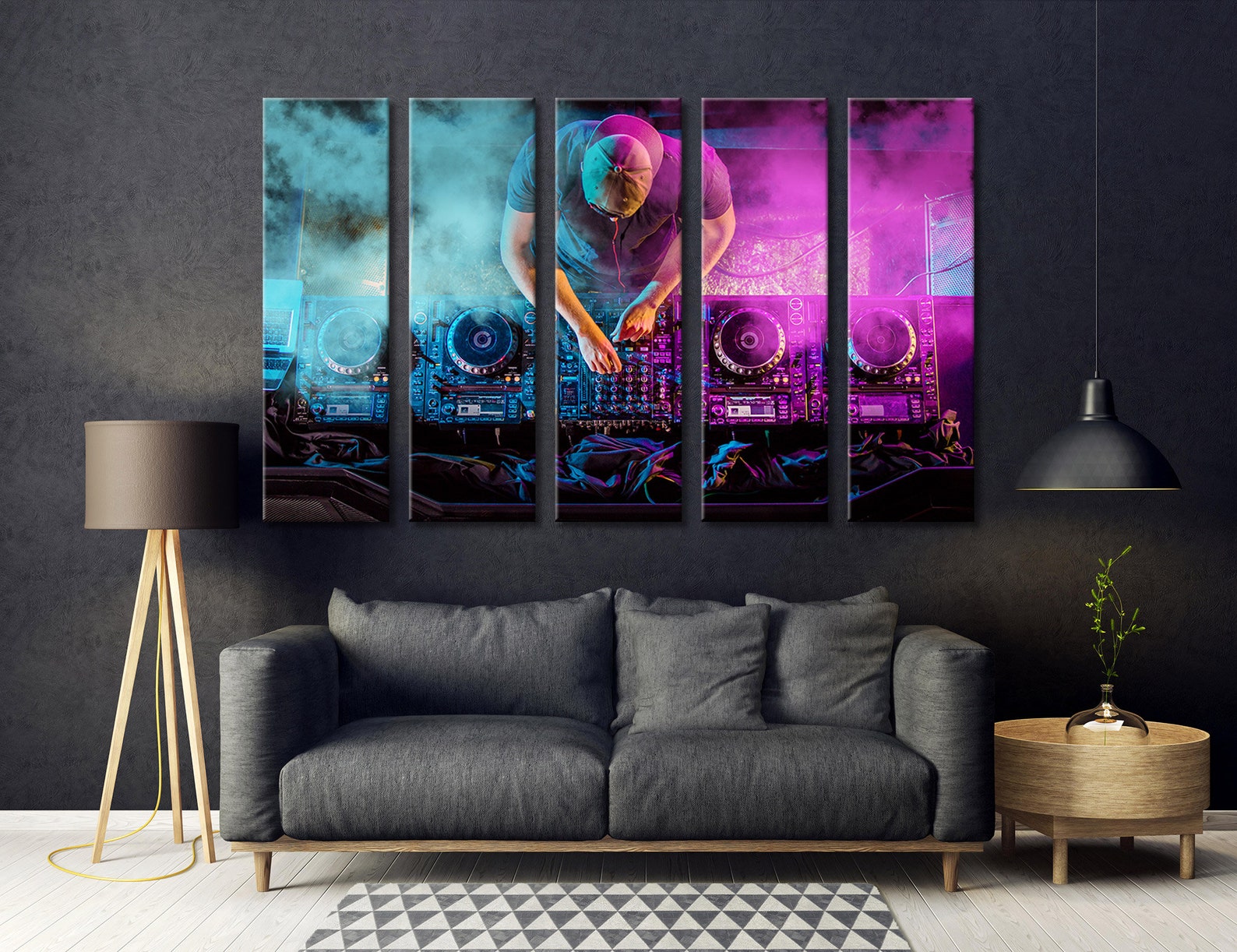 Party Concept Wall Art DJ Large Canvas DJ Wall Art Club Wall - Etsy