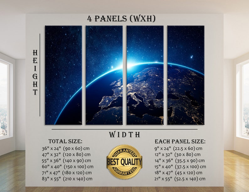 Earth Canvas Earth Poster Earth Prints Planet Wall Art Solar - Etsy
