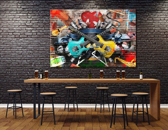 Collage of Music Wall Art Color and Bright Musical Wall Decor | Etsy