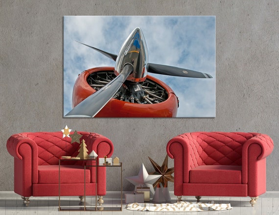 Airplane Closeup Aircraft Print Plane Engine Airplane Decor | Etsy