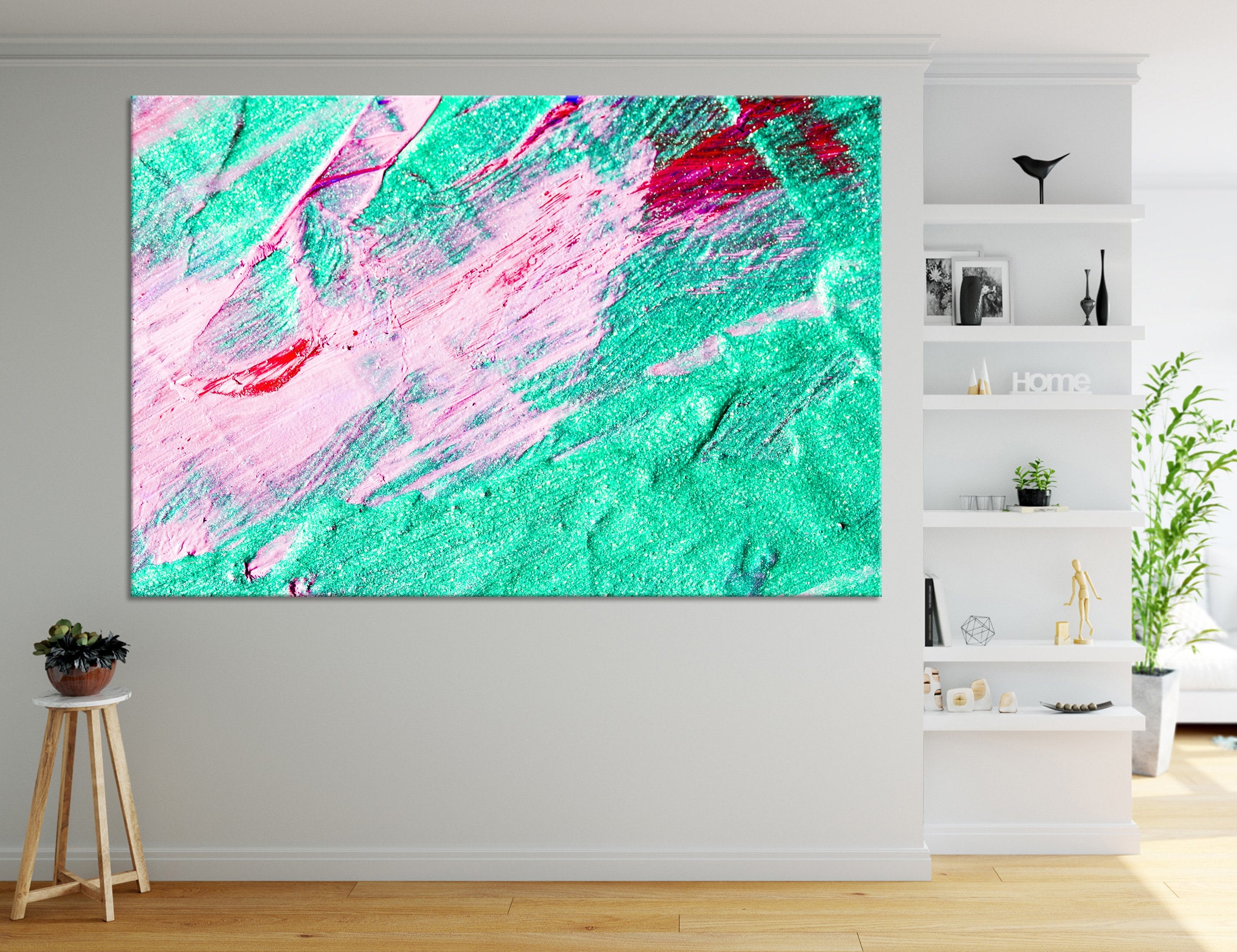 Painting Turquoise Wall Art Canvas Print | Etsy