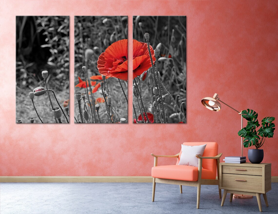Red Poppy Canvas Red Poppy Print Red Poppy Poster Red Poppy | Etsy