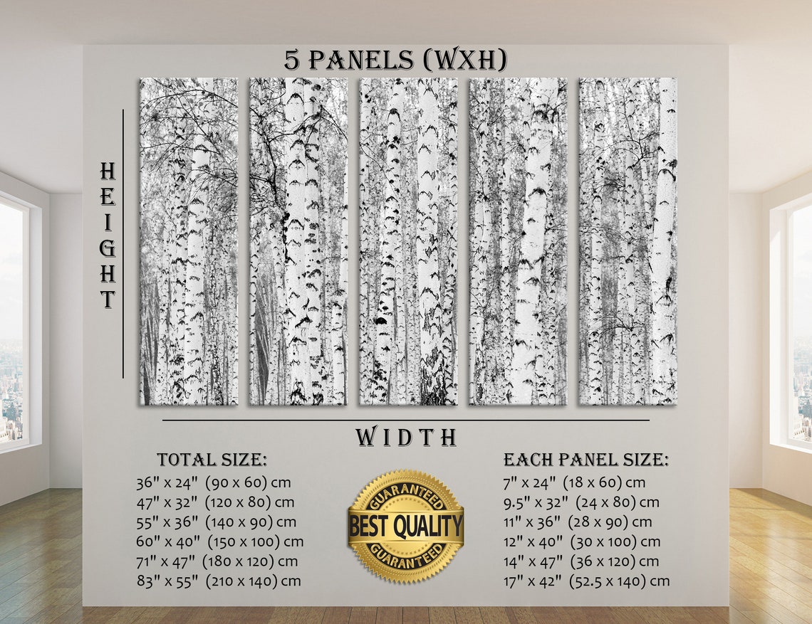 Birch Forest Wall Art Forest Canvas Forest Poster Forest Print - Etsy