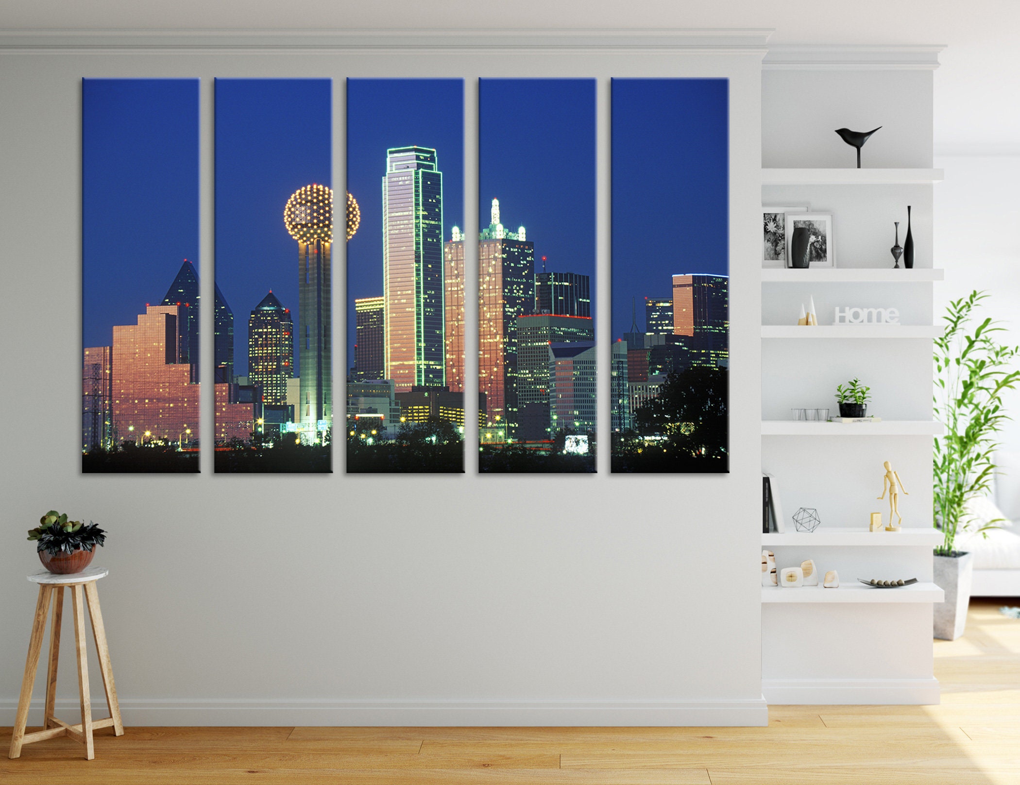 Dallas TX Skyline at Night Dallas Print Dallas Canvas Dallas Wall Art ...
