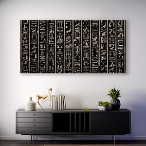 Ancient Panoramic Egyptian Hieroglyphs Canvas Print Set - Huge Piece of ...