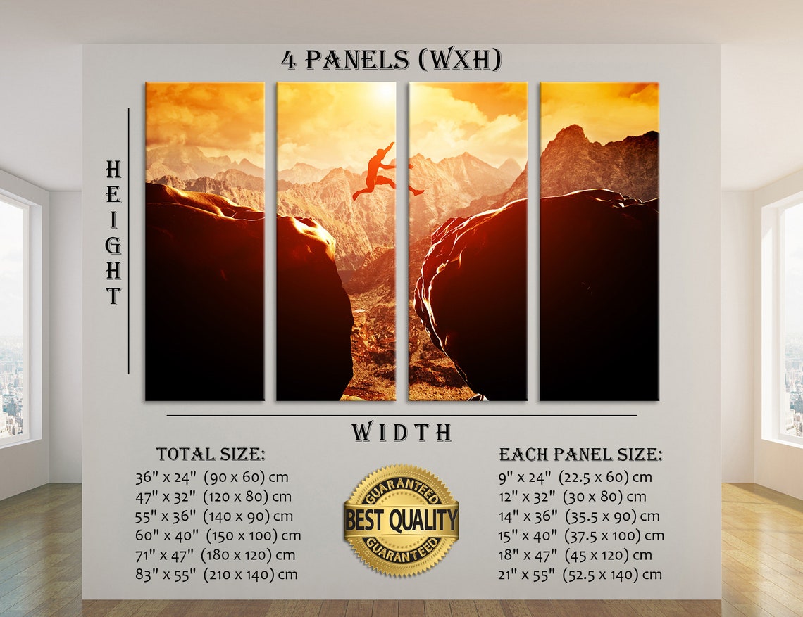 Boulder Jump Canvas Set Sports Decor Sports Lover Decor Sunset - Etsy