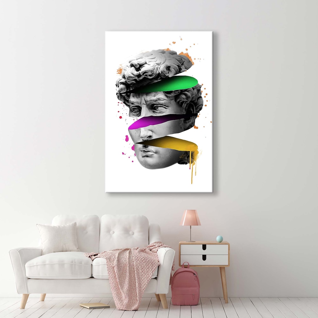 Pop Art Style Modernist Statue of David Canvas Print - Etsy
