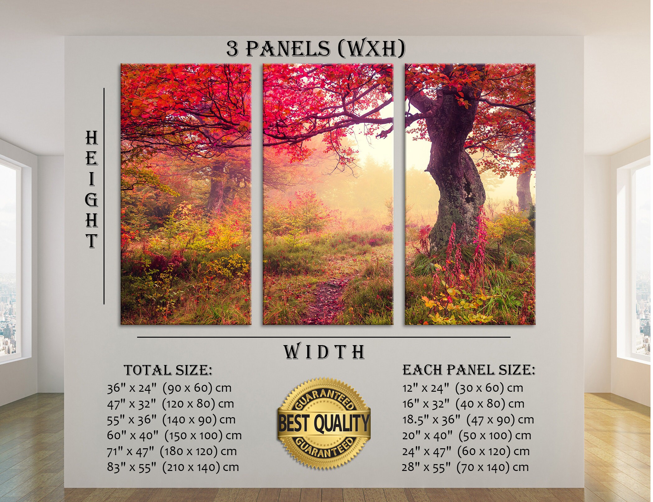 Autumn Trees Wall Art Forest Canvas Print Forest Art Poster | Etsy