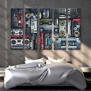 Retro Boombox Large Canvas Print – Vintage Boombox Wall Art, Music ...