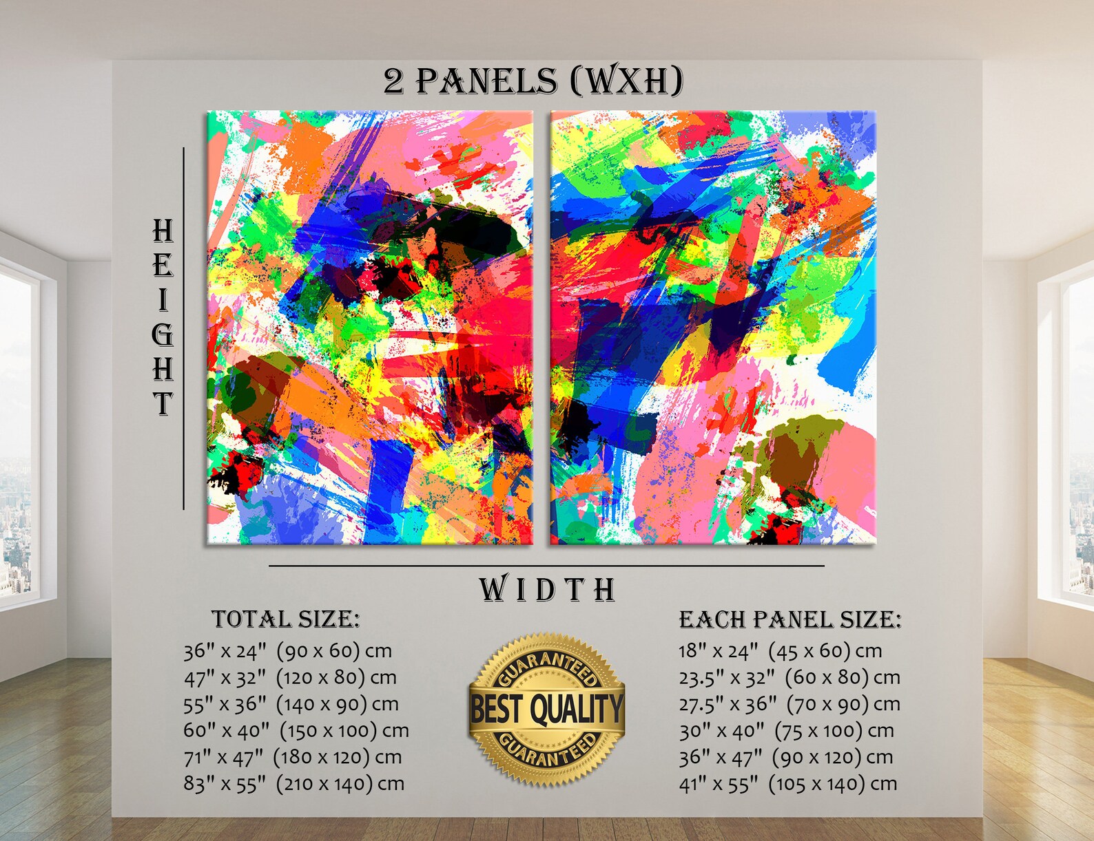 Bright Colors Abstract Wall Art Rainbow Colors Canvas Print - Etsy