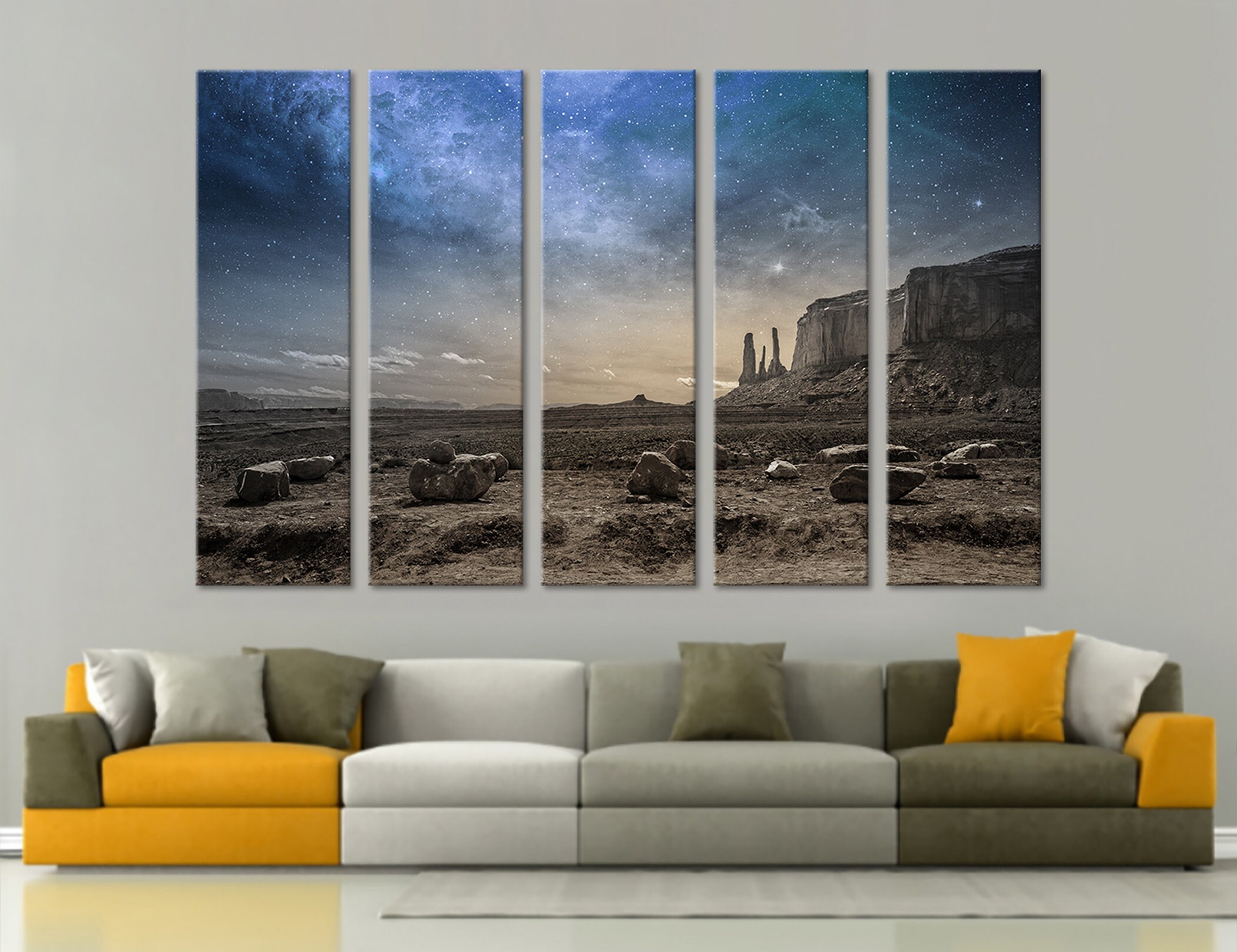 Rocky Desert Wall Art Rocky Desert Wall Decor Desert Canvas | Etsy