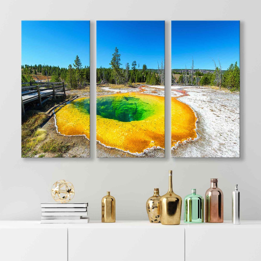Yellowstone National Park Art, Yellowstone Canvas Print, Geyser in ...