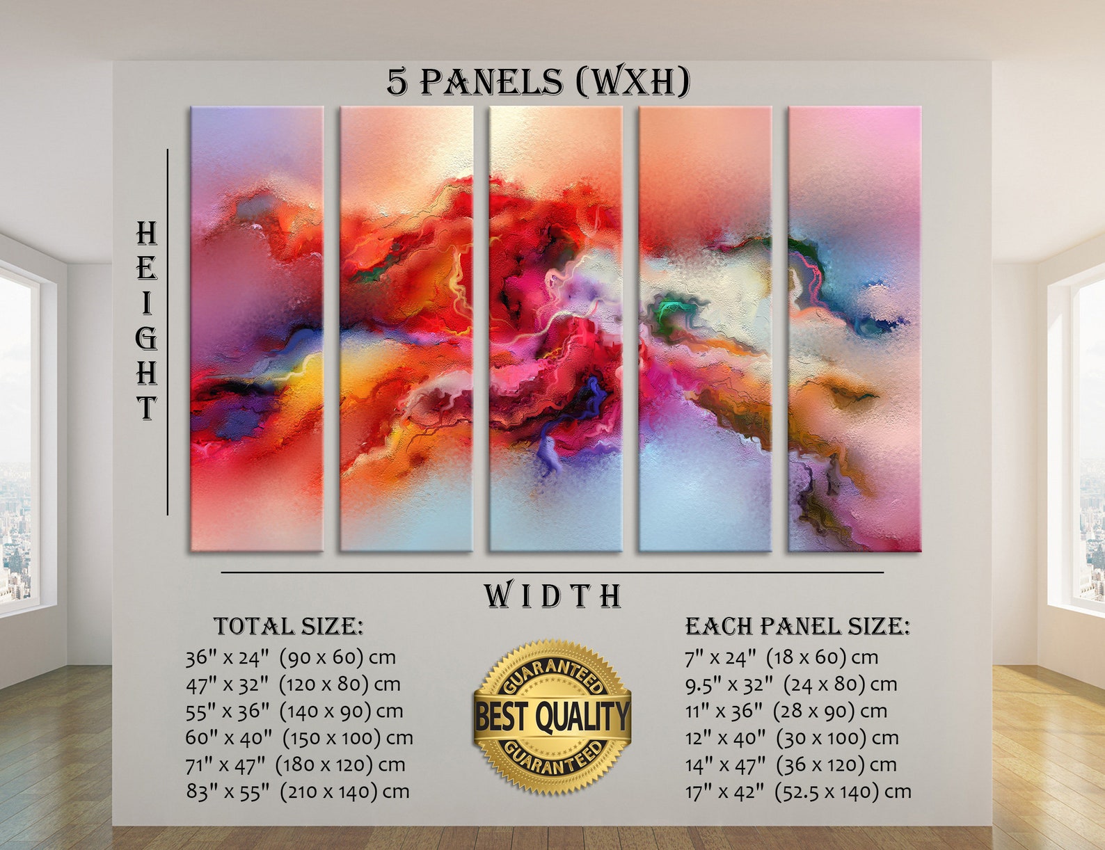 Bright Abstract Print on Canvas Print Wall Art - Etsy