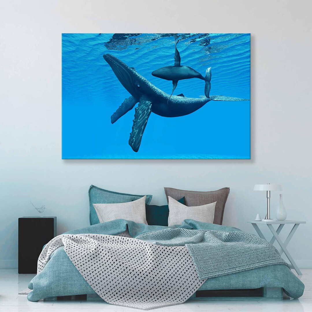 Humpback Whale Canvas Print – Ocean Wall Art, Majestic Whales Wall ...