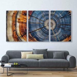 Colorful Tree Rings Canvas Print - Elegant Natural Wall Art - Great ...