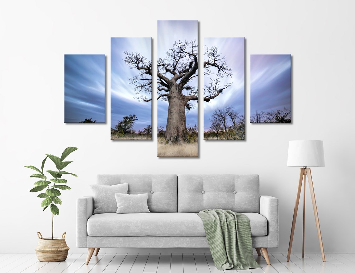 Baobab Tree at Dusk Canvas Baobab Home Design Baobab Wall Art - Etsy