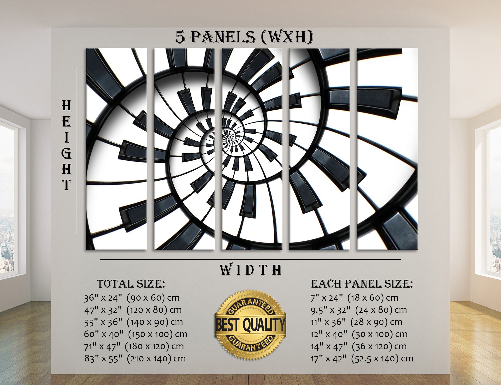 Abstract Piano Keyboard Art Contemporary Black & White Wall - Etsy