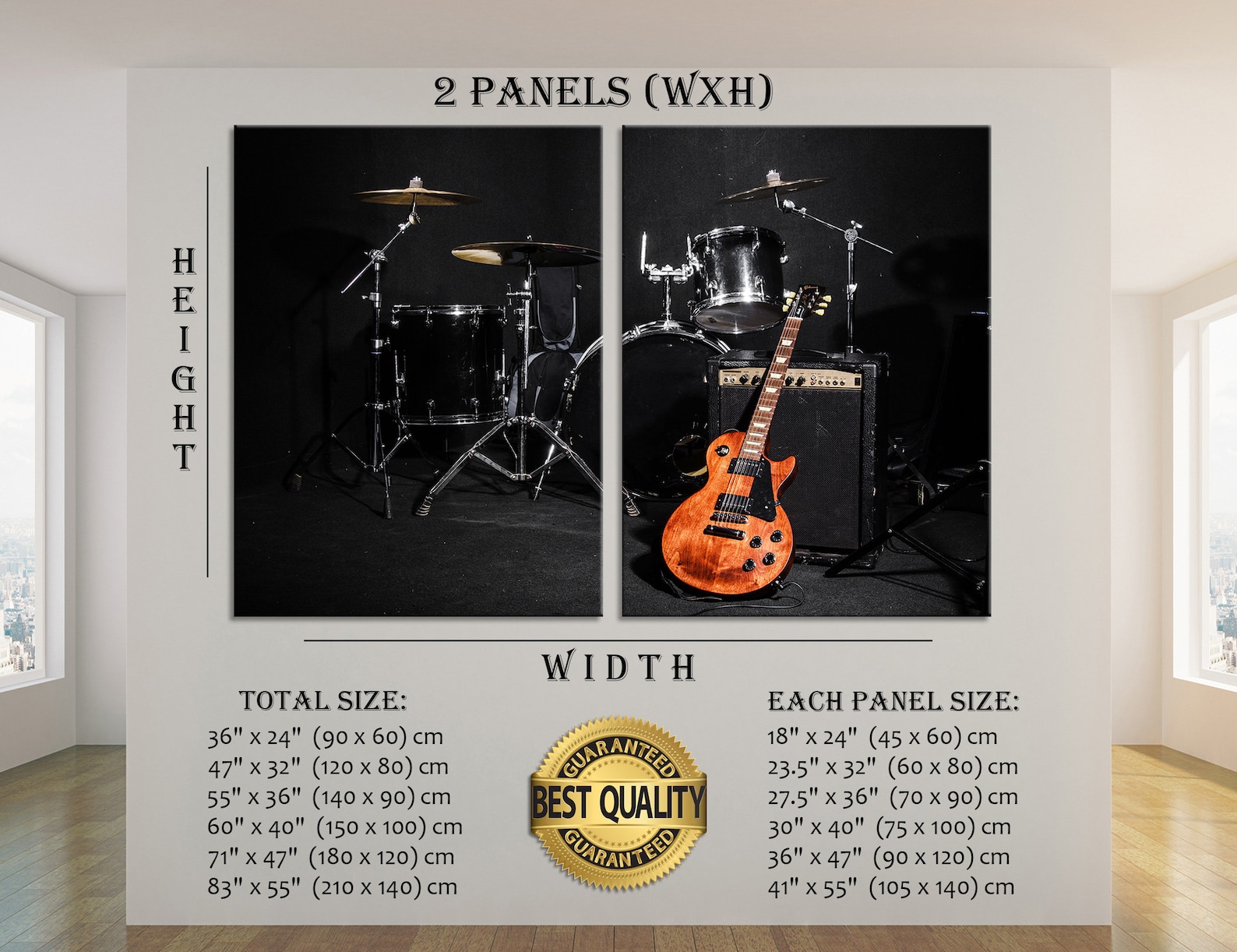 Set of Musical Instruments Canvas Print Music Canvas Print Drums Wall ...