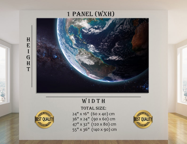 The Earth From Space Art Earth Canvas Earth Print Astronomy | Etsy