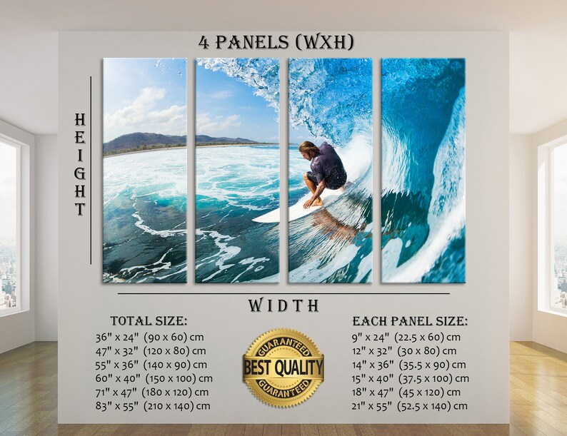 Surfer Canvas Wave Surfing Art Surfing Print Surfer Wall Art - Etsy