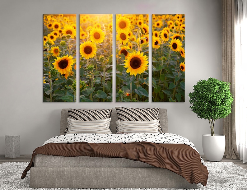 Sunflower Wall Art Sunflower Wall Decor Sunflower Canvas - Etsy