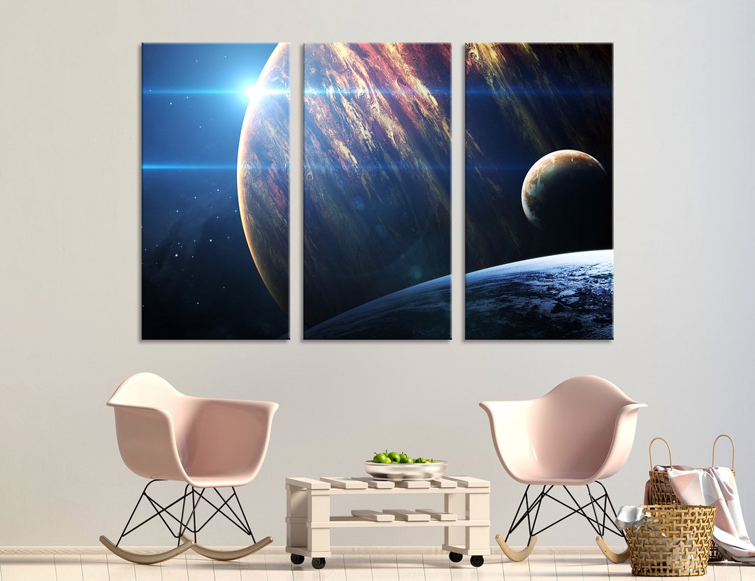 Universe Art Universe Decorplanets Wall Decor Stars Canvas Galaxies ...
