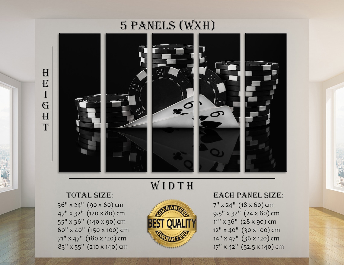 Poker Wall Art Canvas Set Contemporary Wall Art Living Room - Etsy