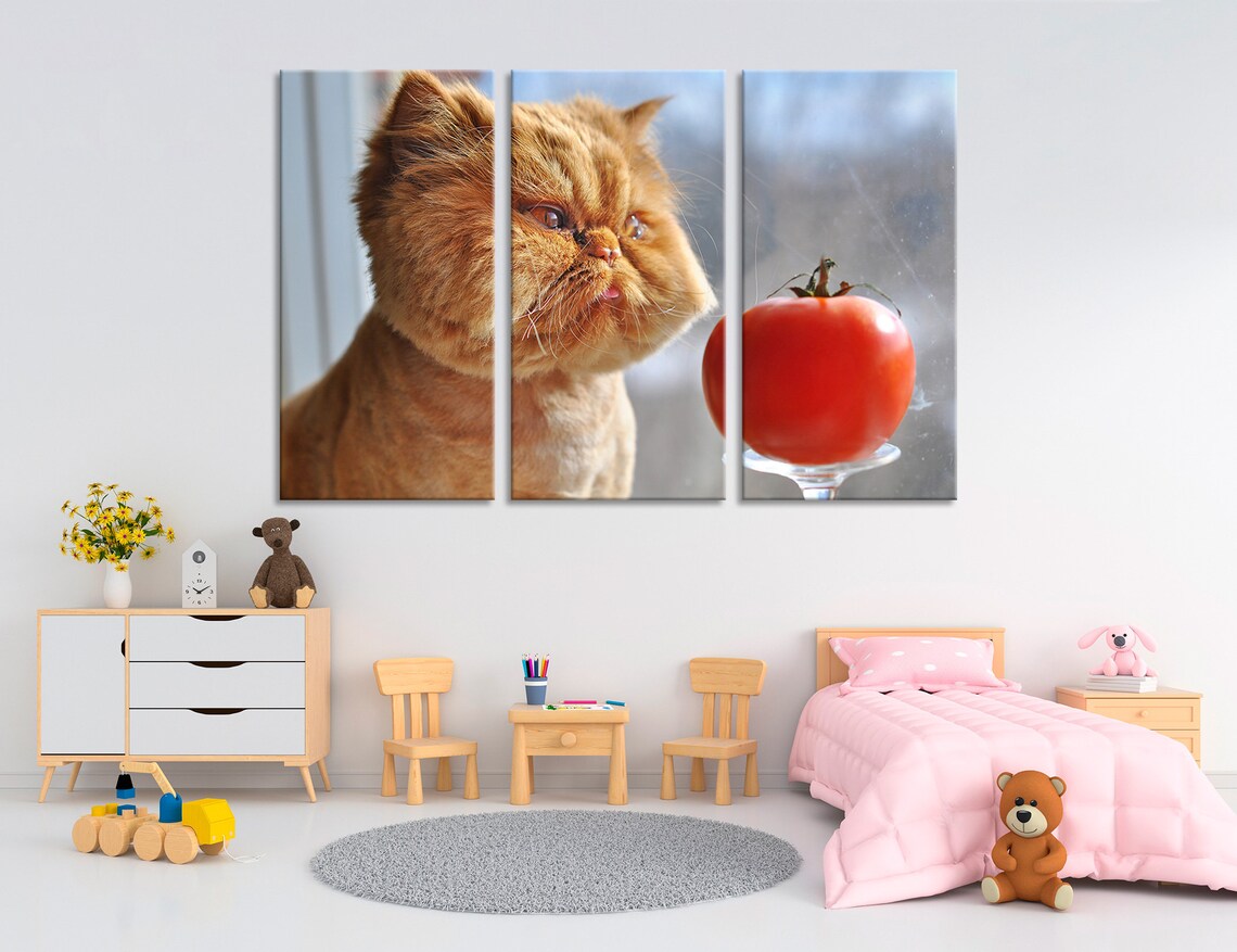 Red Cat Profile Canvas Art Cat Wall Art Animal Canvas Print | Etsy
