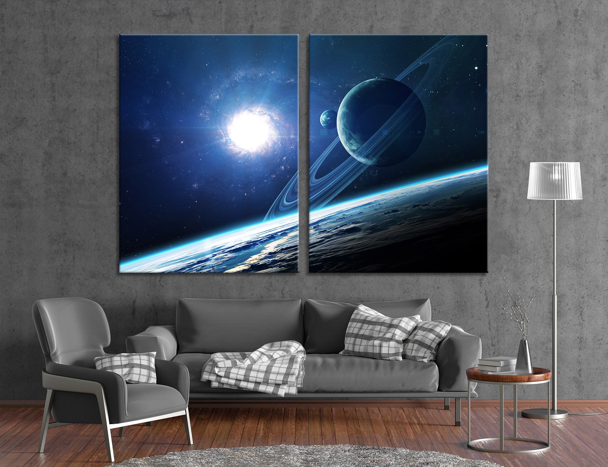 Abstract Scientific Background Planets in Space Nebula and | Etsy