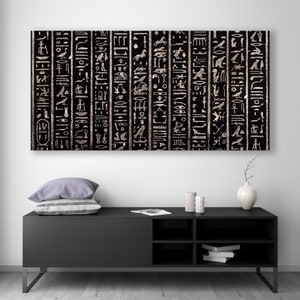 Ancient Panoramic Egyptian Hieroglyphs Canvas Print Set - Huge Piece of ...