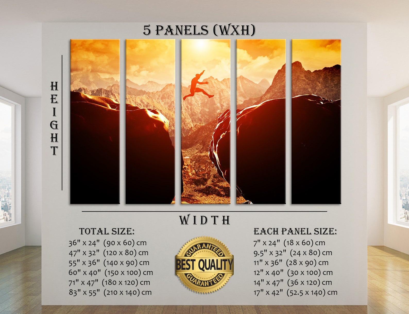 Boulder Jump Canvas Set Sports Decor Sports Lover Decor Sunset Decor ...