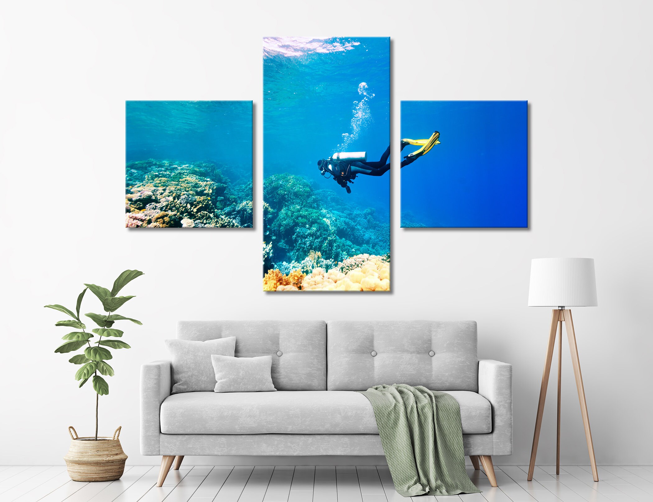 Underwater Canvas Art Ocean Print Art Ocean Wall Art Ocean Fish Canvas ...