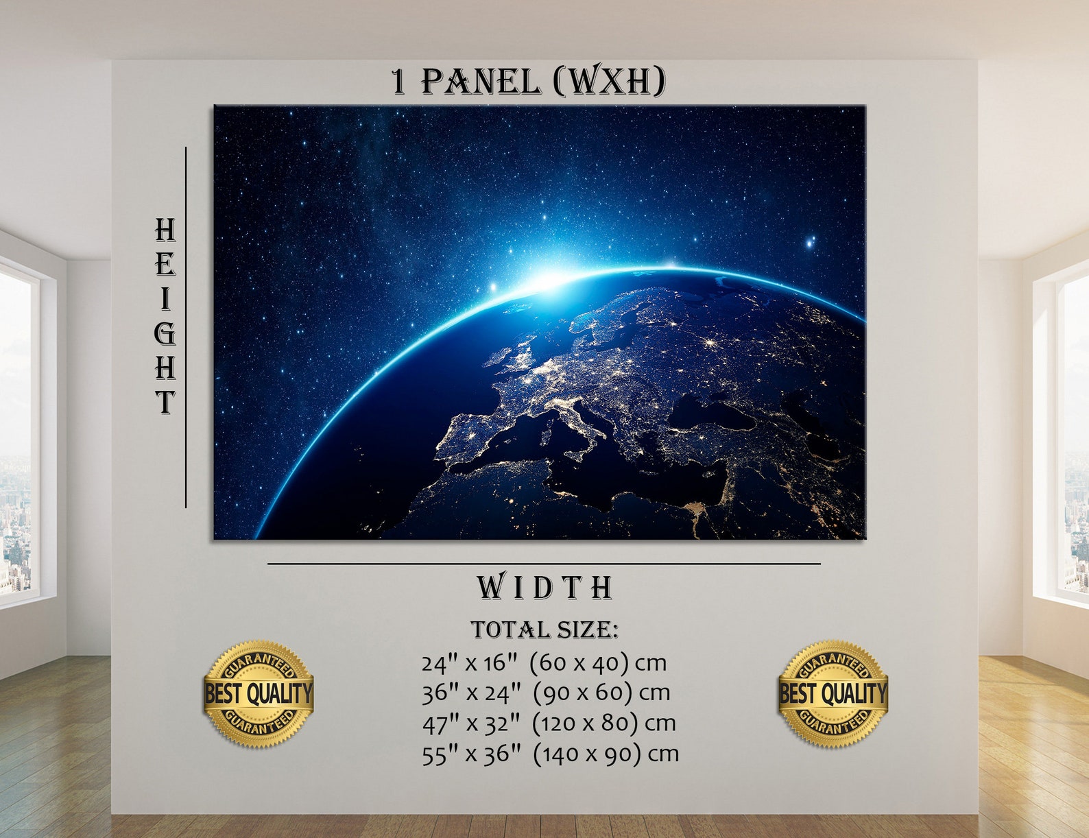 Earth Canvas Earth Poster Earth Prints Planet Wall Art Solar System ...
