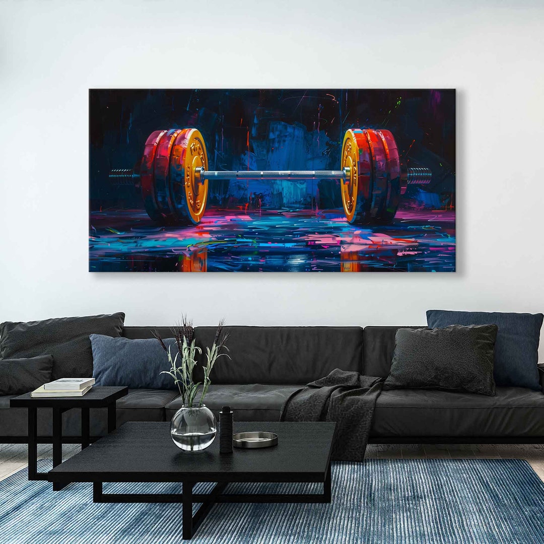 Dynamic Strength - Abstract Weightlifting Canvas Print - Etsy