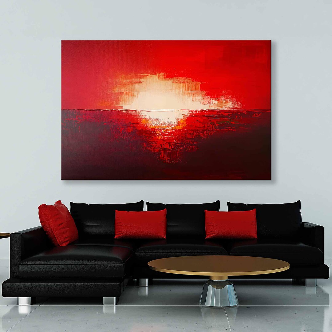 Mark Rothko Inspired Red Abstract Painting, Red Sunset Canvas Print ...