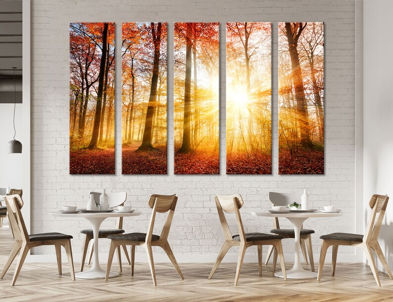 Forest Canvas Autumn Forest Canvas Landscape Canvas Yellow | Etsy